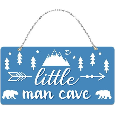 Little Man Cave Toddler Boy Room Decor PVC Plastic Hanging tion Signs ...