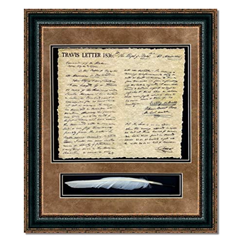 Framed Travis Letter with Quill Shadowbox | Historic Document with ...