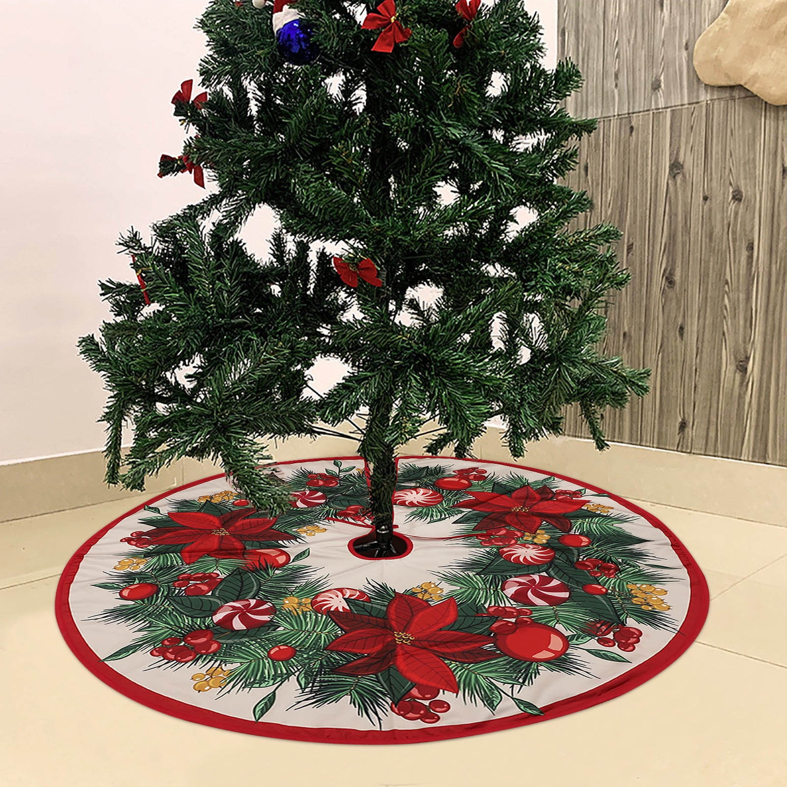 Wzzjkit Christmas Tree Skirt 31in Printed Tree Skirt for Christmas ...