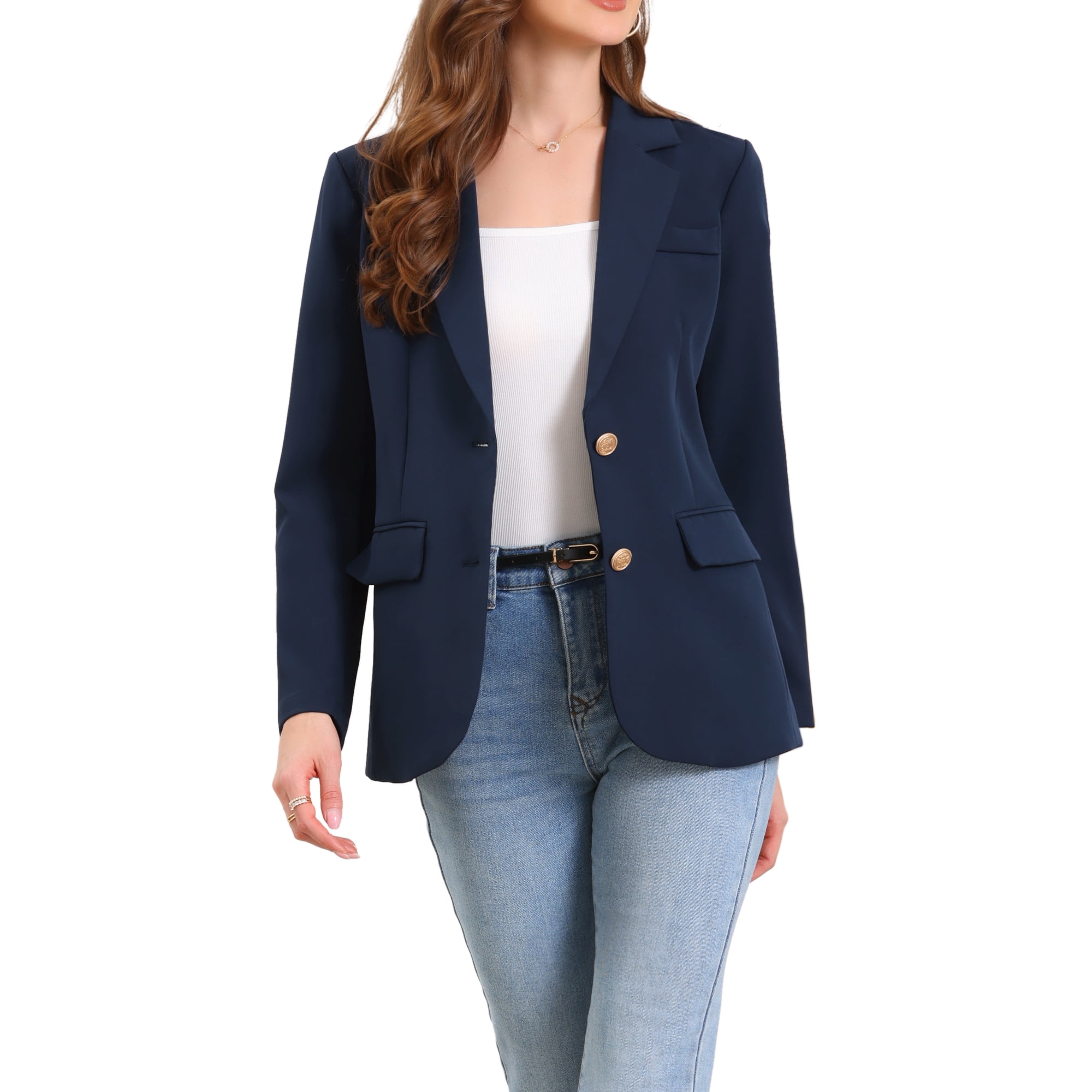 Click here for Inspire Chic Womens Blazer Notched Lapel Long Slee... prices
