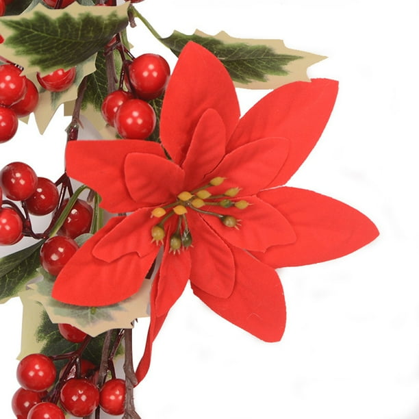 6.5 FT Christmas Holly Berry Garland Winter Artificial Greenery Garland ...
