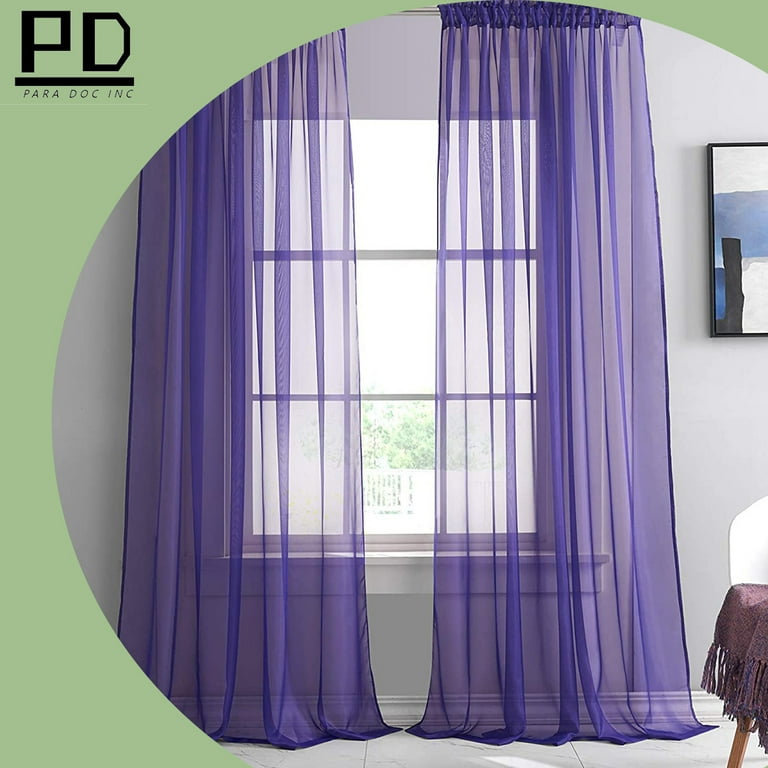 Dark Purple Sheer Curtains