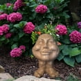 Homestyles Stone Wash Daisy the Muggly Face Humorous Statue Planter Pot ...