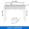 Uforic 40 Computer Desk with Monitor Stand & 3 Drawers - White Desk ...