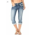 Grace In LA Jeans Plus Capri Mid Rise Cropped Embroidered Bling Stretch ...