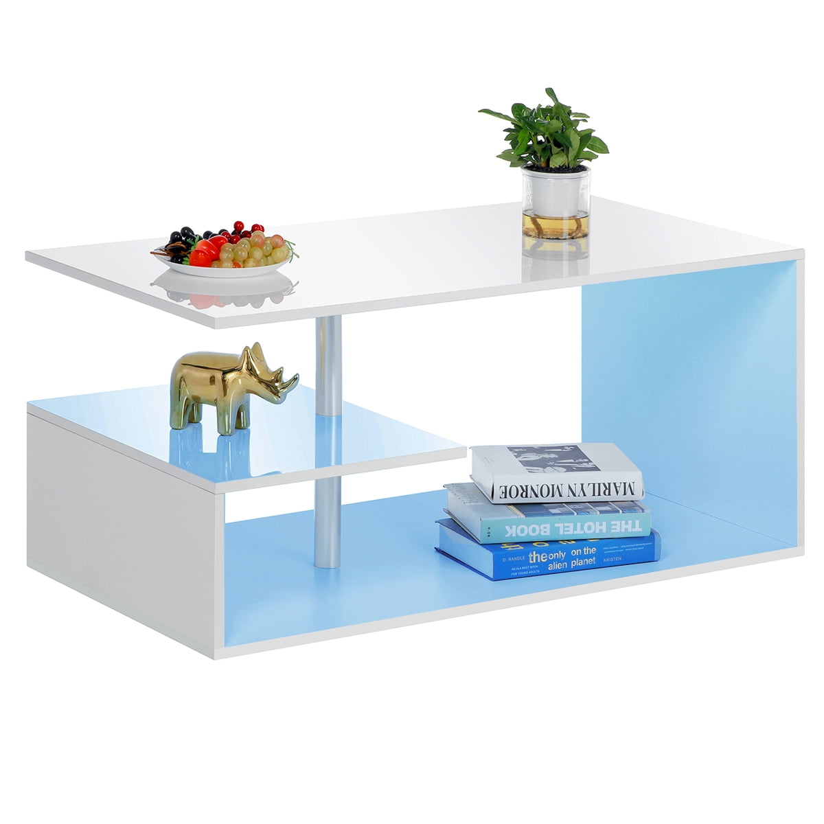 High Gloss Coffee Table G Shape LED Coffee Center Nepal | Ubuy