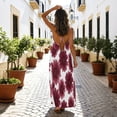 All-Over Print Backless Cross Strap Slip Dress, Loose A-Line Slim Fit ...