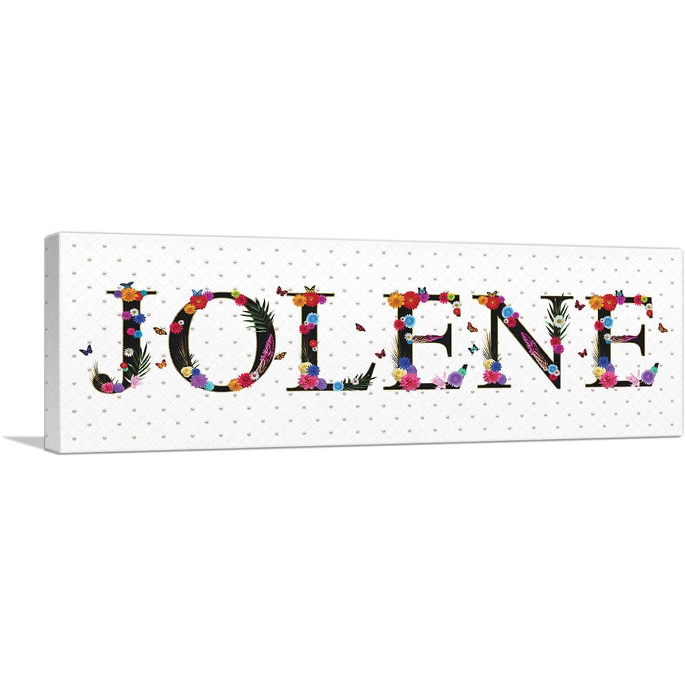 ARTCANVAS JOLENE Girls Name Room Decor Canvas Art Print - Size: 36" x ...