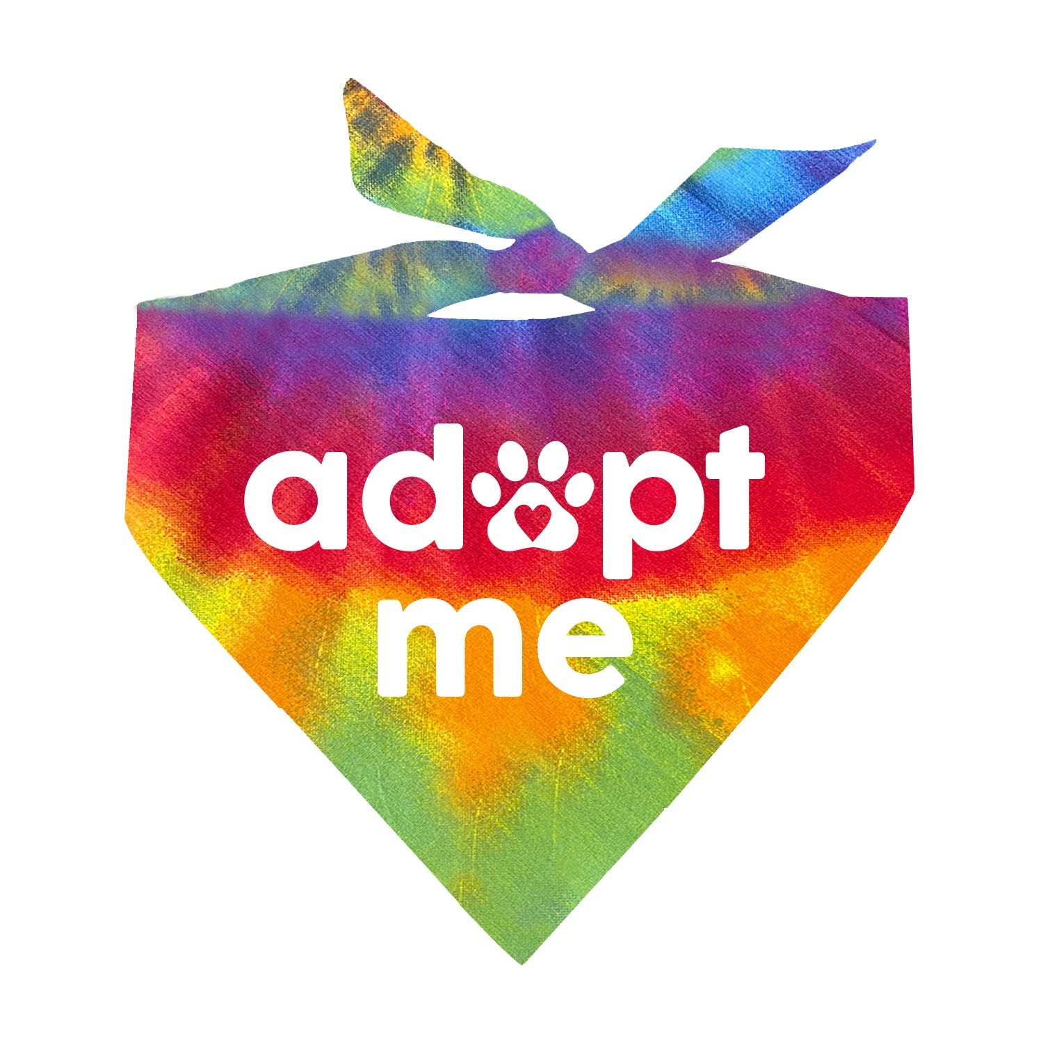 Adopt Me Heart Paw Tie Dye Swirl Triangle Dog Bandana - Walmart.com
