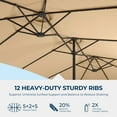 15ft Patio Umbrella with Light and Base Included, Double Sided Outdoor ...