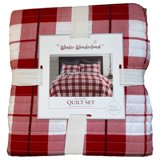 Levtex Home Full Queen Red Farmhouse Plaid Bedspread & Shams Set ...