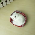 Yirtree Cute Simulation Sounding Sleeping Cat Plush Mat Toy with Nest ...