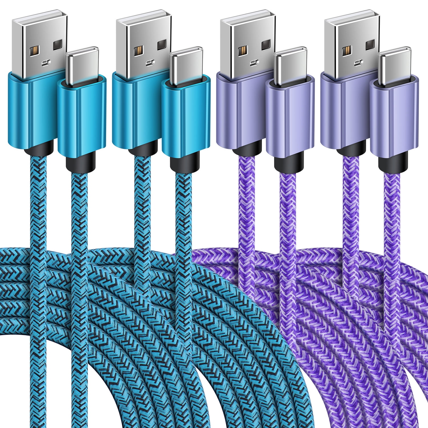 USB C Cables,Type C USB Cables 6ft-4PACK,ABCPOW USB Type C to USB a ...
