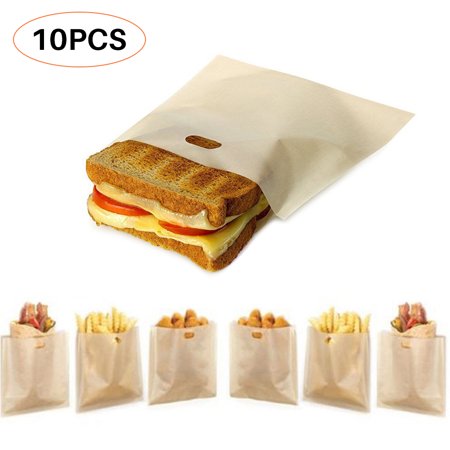 10PCS Non Stick Toaster Bags Reusable and Heat Resistant Bags for ...