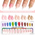 120 count White Tip Press Nails Kit - 5 Color Base Medium Almond False ...