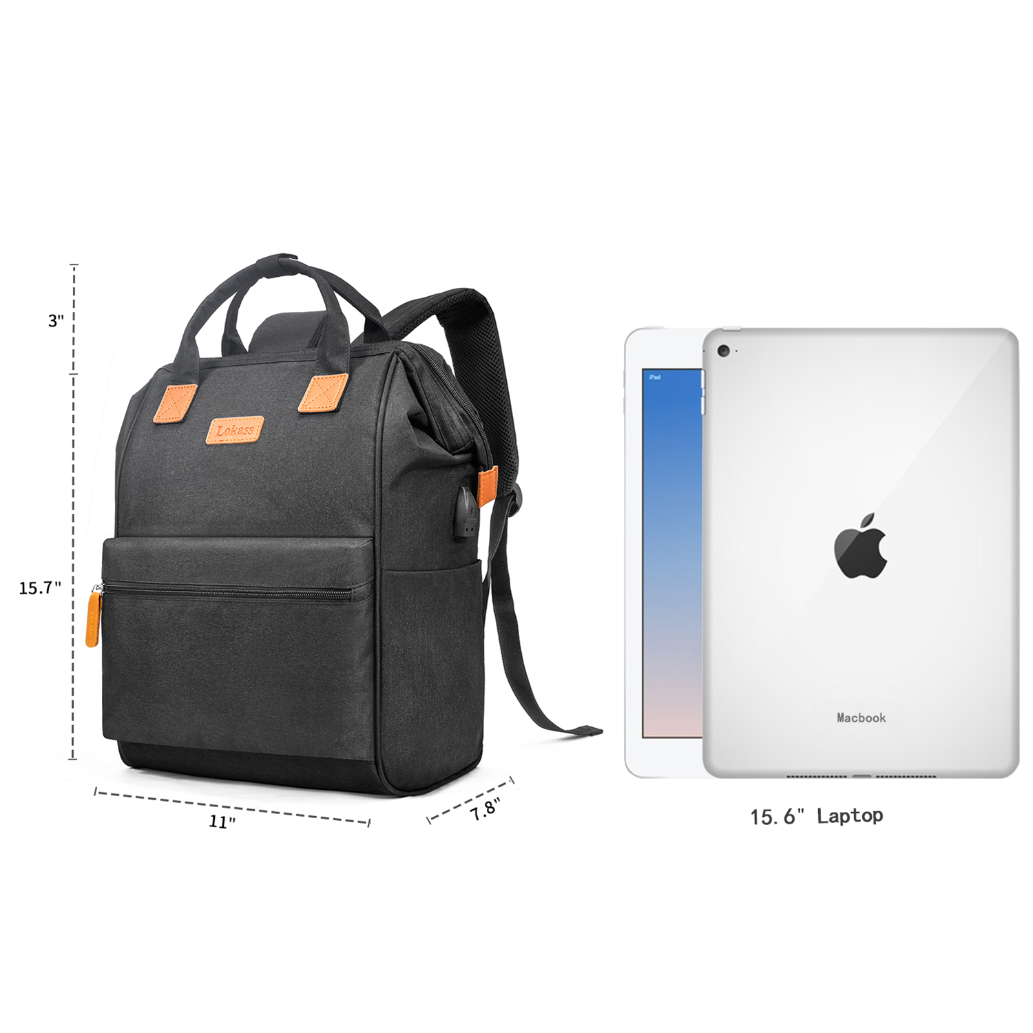 Buy LOKASS 15.6 Inch Travel Laptop Backpack Business Computer Backpacks ...