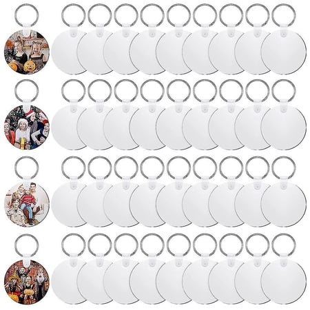 36 Pcs Sublimation Blank Keychains Kits With Heat Transfer Keychain ...