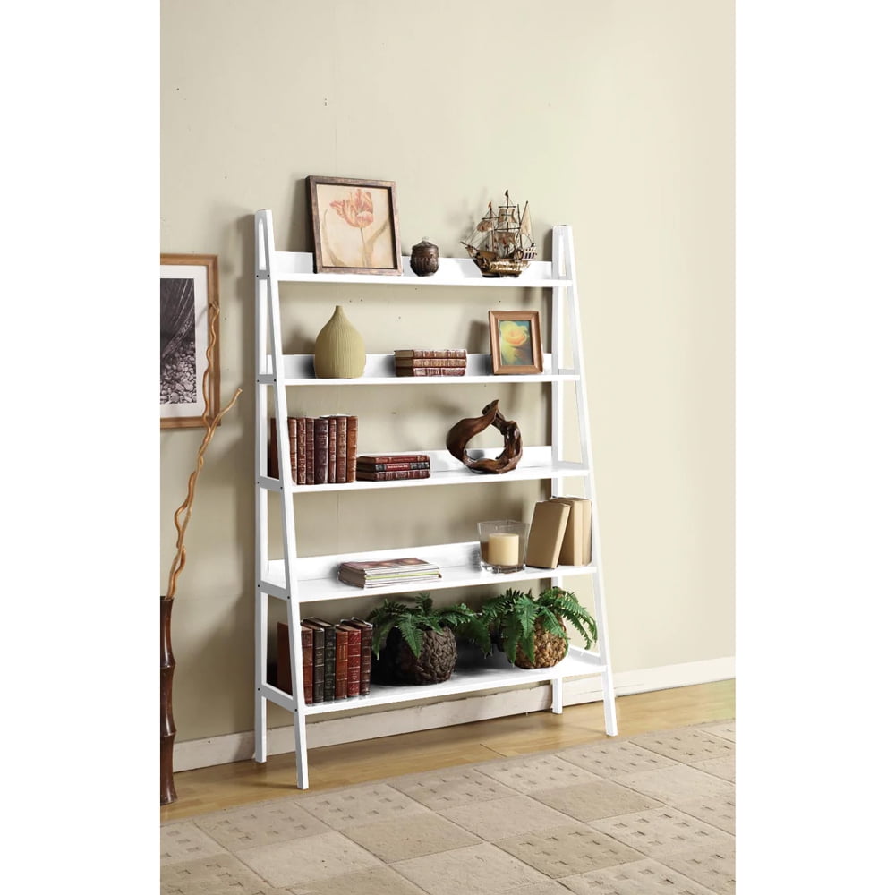 White Finished 48-inch Wide Wooden 5 Tier A-Shelf - Walmart.com