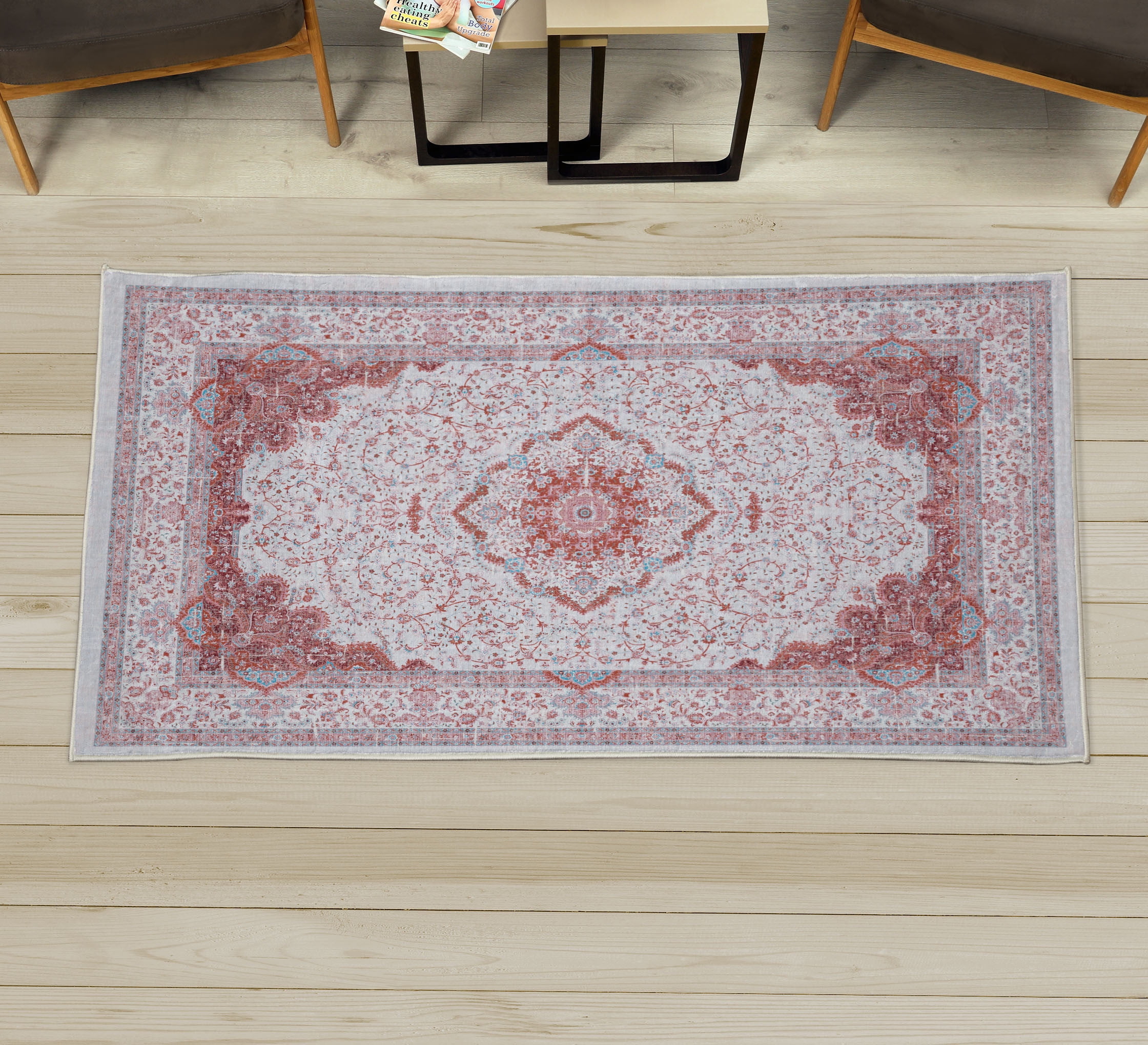 Vintage Decorative Rug, Oriental Design Curlicue Swirly Motives with ...