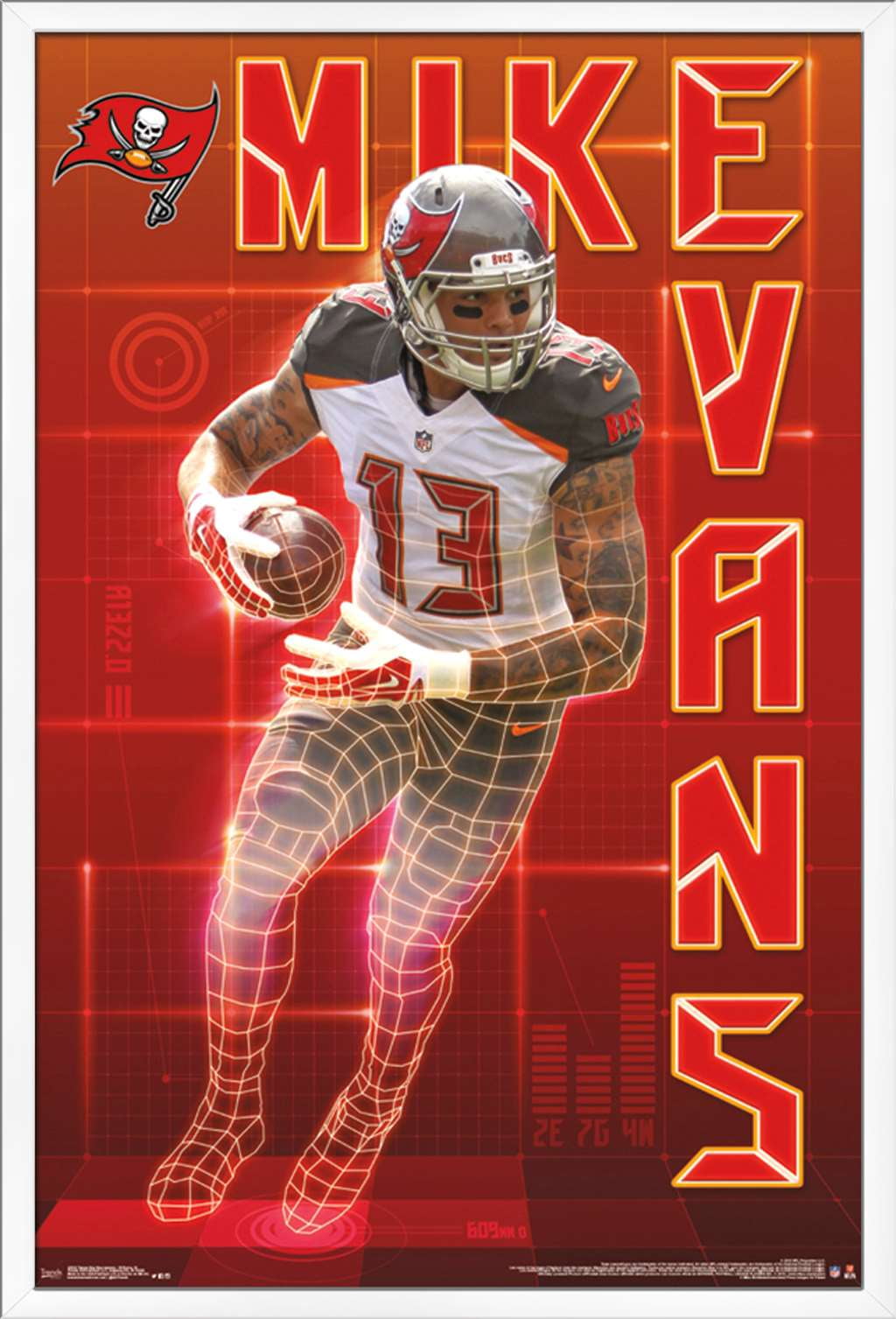 Canvas Wrap Tampa Bay Buccaneers Mike Evans Poster Kids Room Bar Man ...