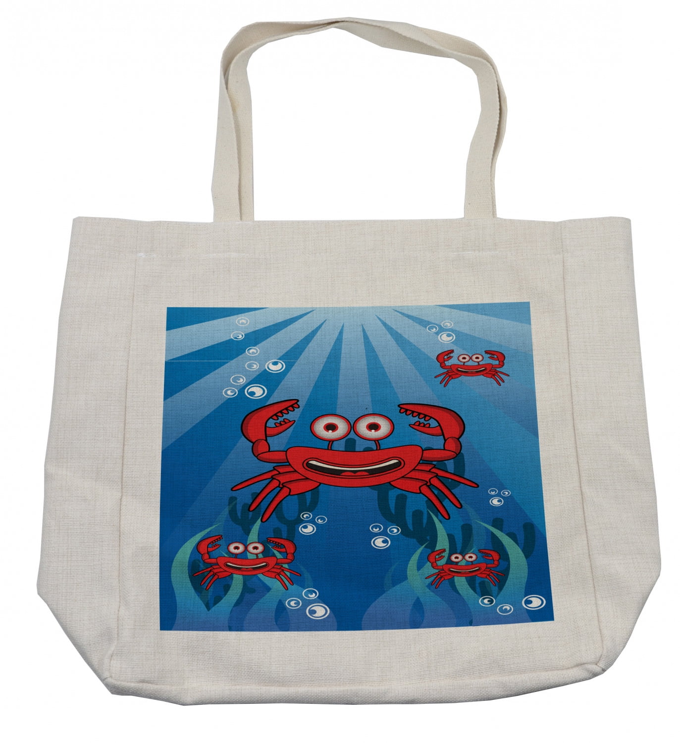 Crabs Shopping Bag, Group of Funny Crab Underwater with Smiling Happy ...