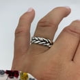 ELANZAA JEWELS- Silver Braid Ring Dainty Adjustable Open Band With ...
