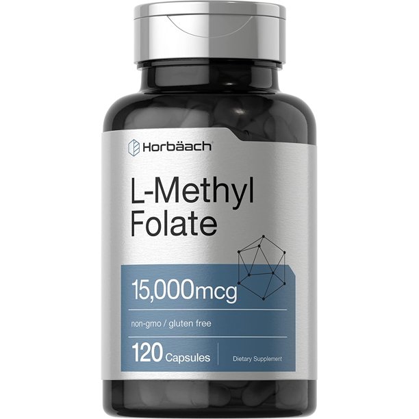 L Methylfolate 15000 mcg | 120 Capsules | Methyl Folate 5-MTHF | by Horbaach - Walmart.com