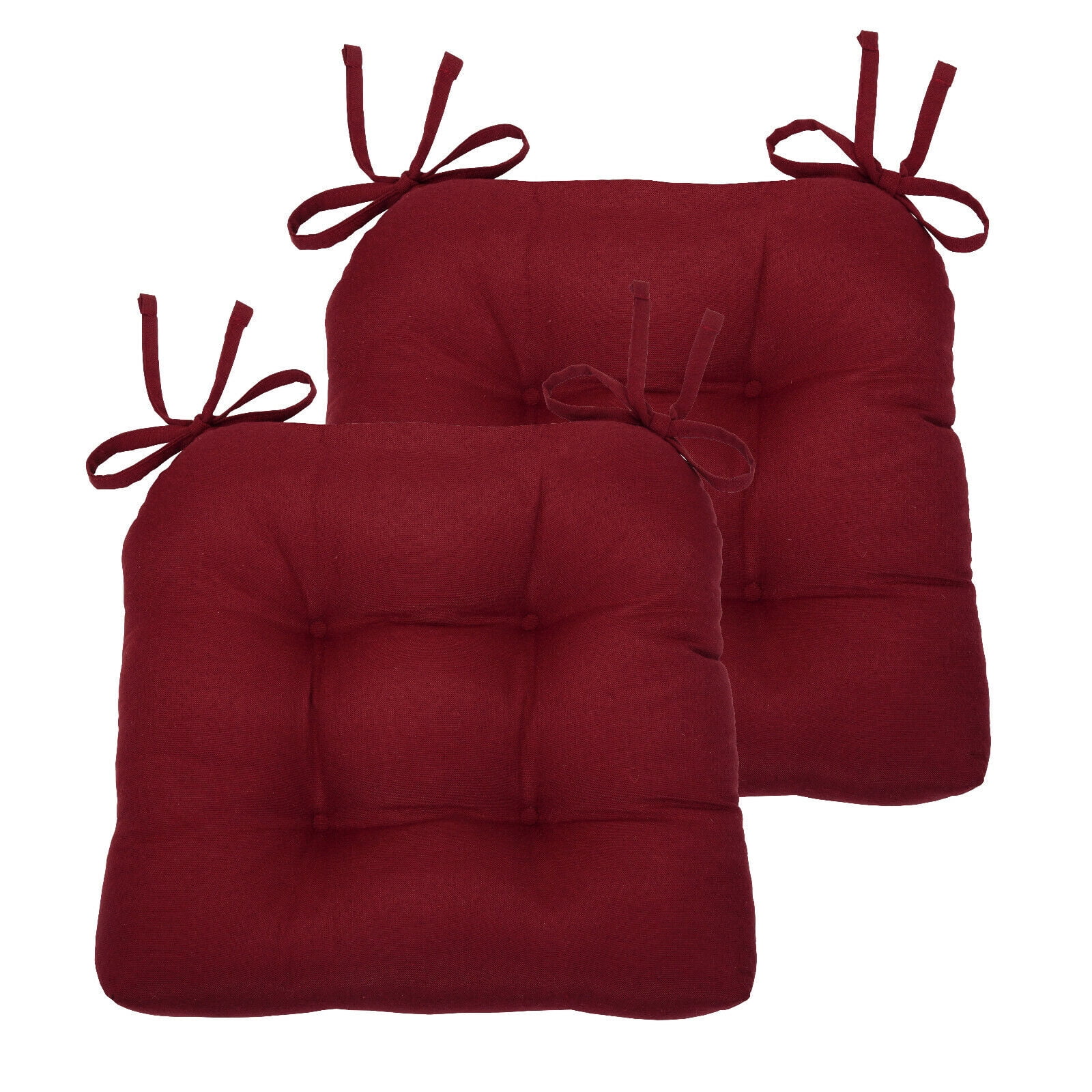 Solid Reversible Chair Pad Country Farmhouse Chair Cushions with Ties ...