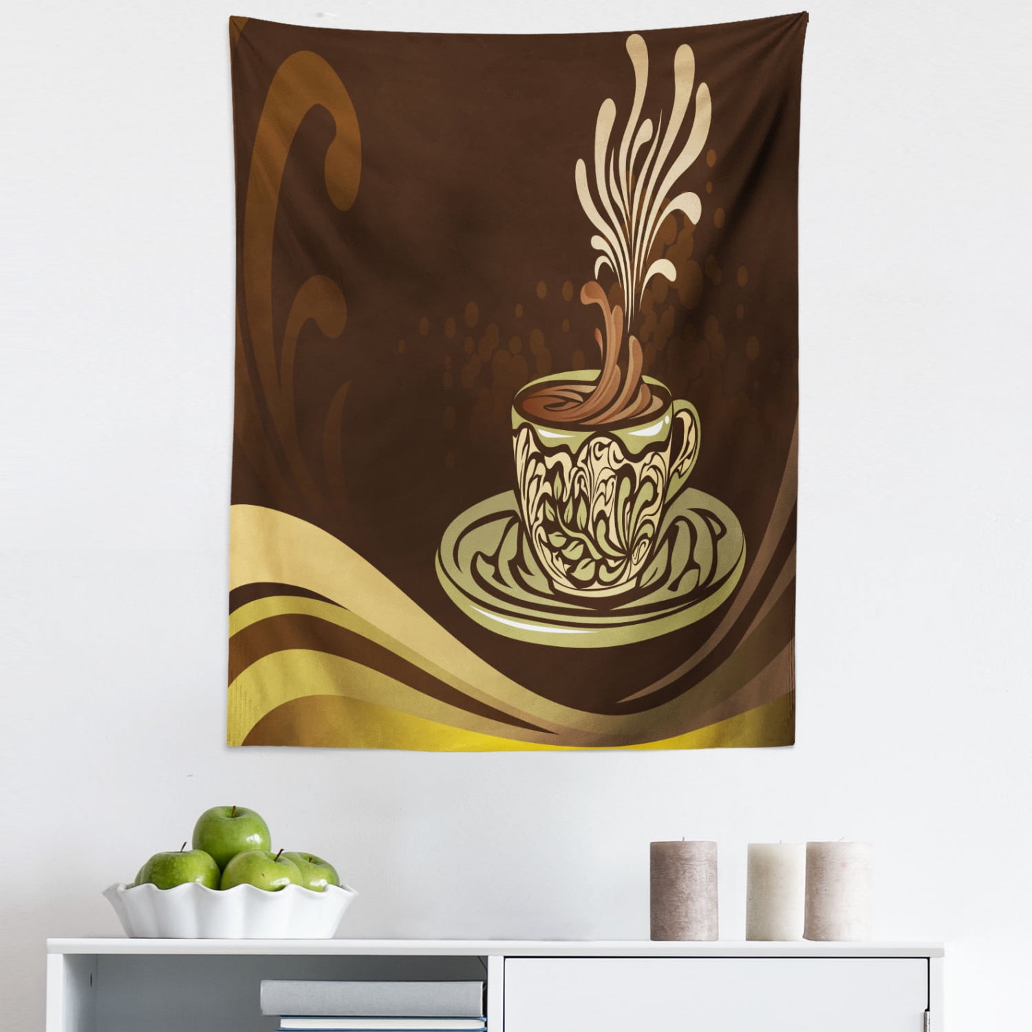 Coffee Tapestry, Illustration of an Ornamental Coffee Mug with ...