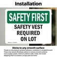 (2 Pack) Safety Vest Required On Lot OSHA Safety First Sign 5 Inch X 3. ...