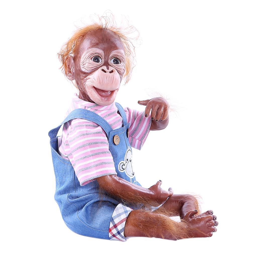Baby Monkey Doll Bebé recién nacido Cuerpo suave con tela Juguetes ...
