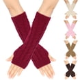 2pack Women's Knitted Arm Warmers Half Fingerless Sleeves Soft Arm ...
