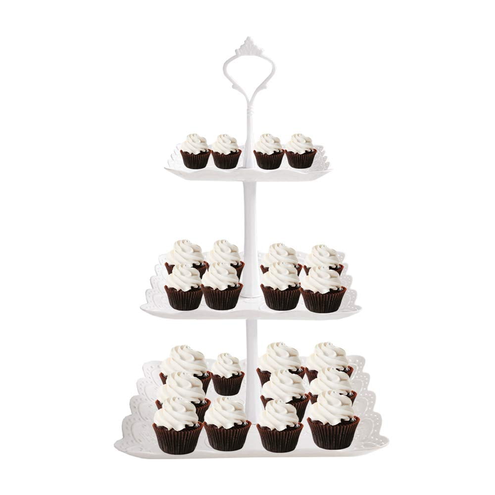 2set 3-tier White Dessert Cake Stand,pastry Stand Small Cupcake NEW