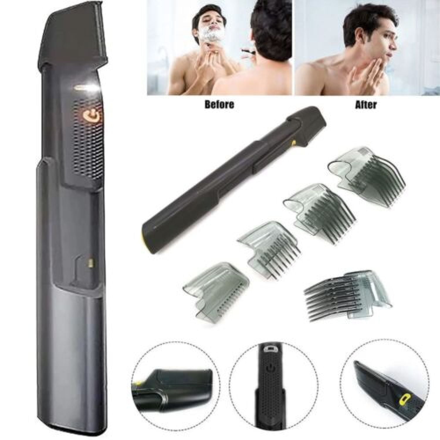 Hot Men Nose Ear Face Neck Eyebrow Hair Mustache Beard Trimmer Shaver ...