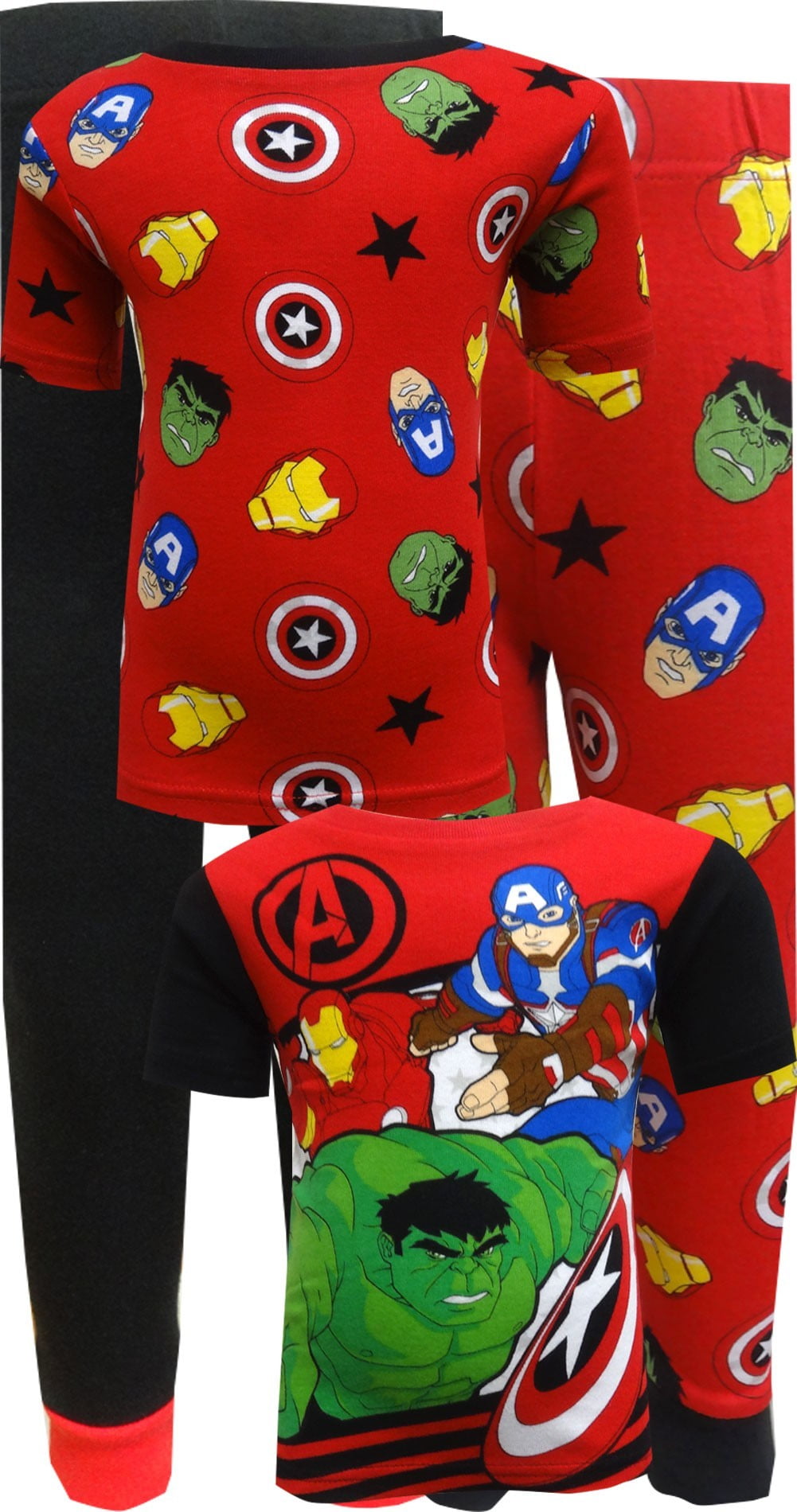 Marvel Comics Avengers Cotton 4 Piece Pajamas - Walmart.com