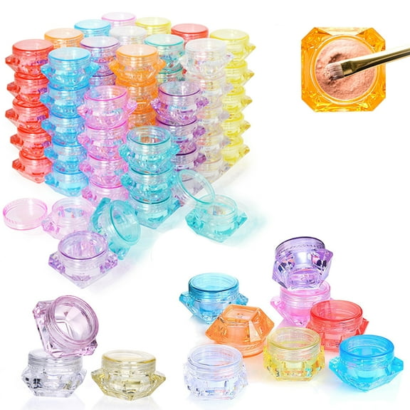 1 box 40 Pcs 5 Gram Round Clear Empty Plastic Cosmetic Samples ...