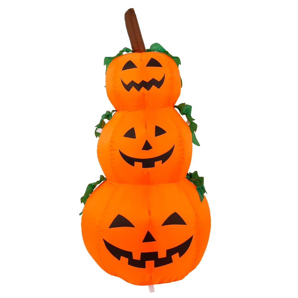 ODOMY Halloween Inflatable Rotating Pumpkin Halloween Light Up ...