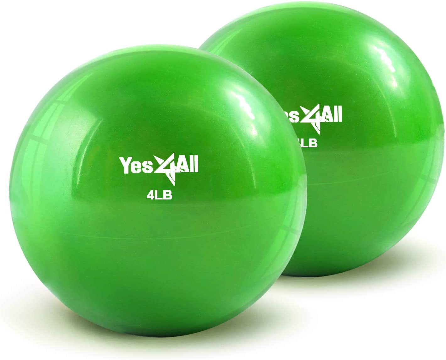 Yes4All 4lbs Soft Weighted Toning Ball Green Pair - Walmart.com