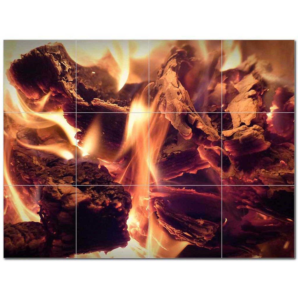 Fire Flame Ceramic Tile Mural Kitchen Backsplash Bathroom Shower 400592 ...