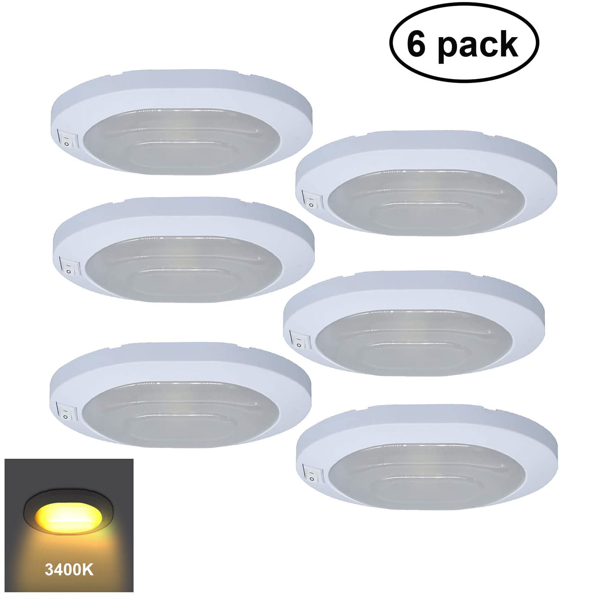 Fashion 6 Packs Classic LED Pancake Dome Light Puck Light Cabinet Light ...