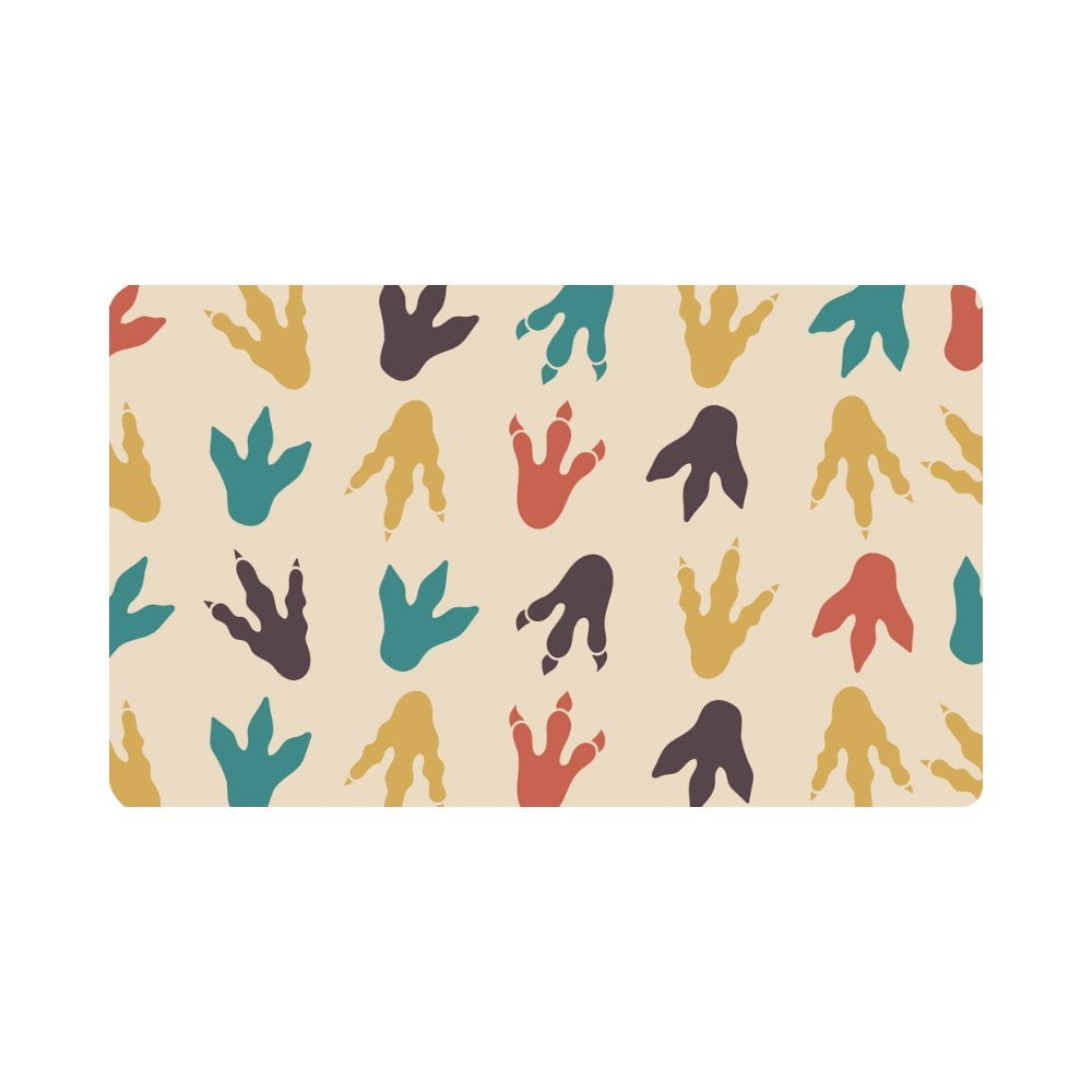 MKHERT Funny Dinosaur Footprints Paw Prints Doormat Rug Home Decor ...