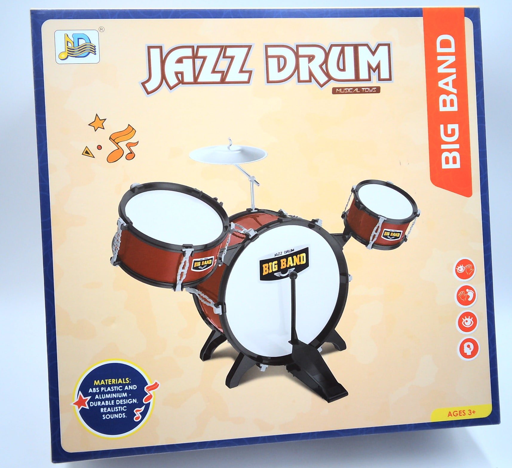 BOYS HAVE FUN TOYS Toy Rock And Roll Drum Set With Bass, And 2 Side ...