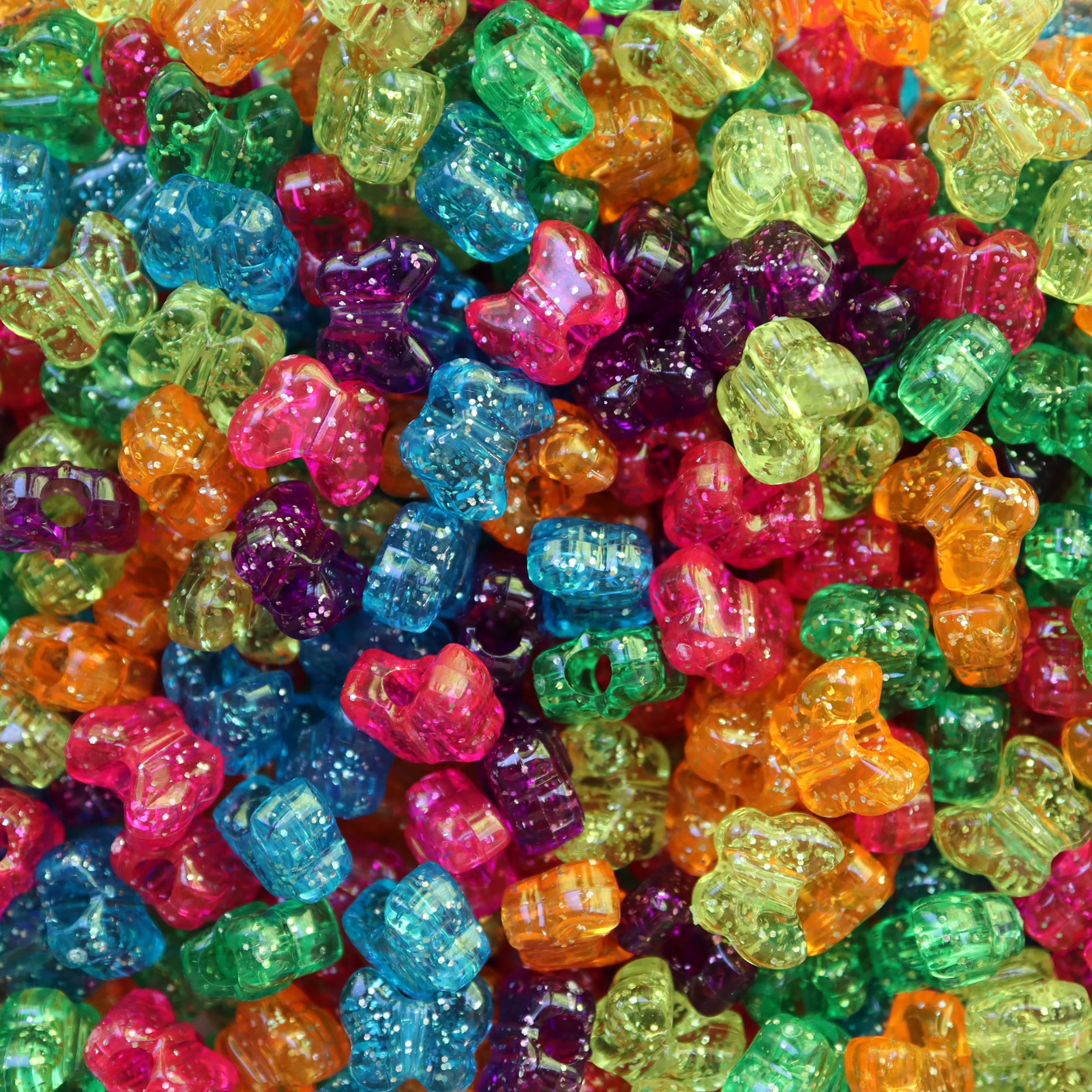 Butterfly Beads Bright Glitter Sparkle Large Hole Pony Beads Made in ...