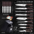 17 Piece Kitchen Knife Set with Wooden Block High Carbon Stainless ...
