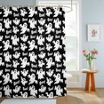 Bathroom Shower Curtain Halloween Ghost Boo Text Waterproof Shower ...