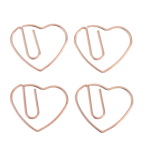 Juego De 100 Clips De Papel En Forma De Corazón, Material De Hierro De ...