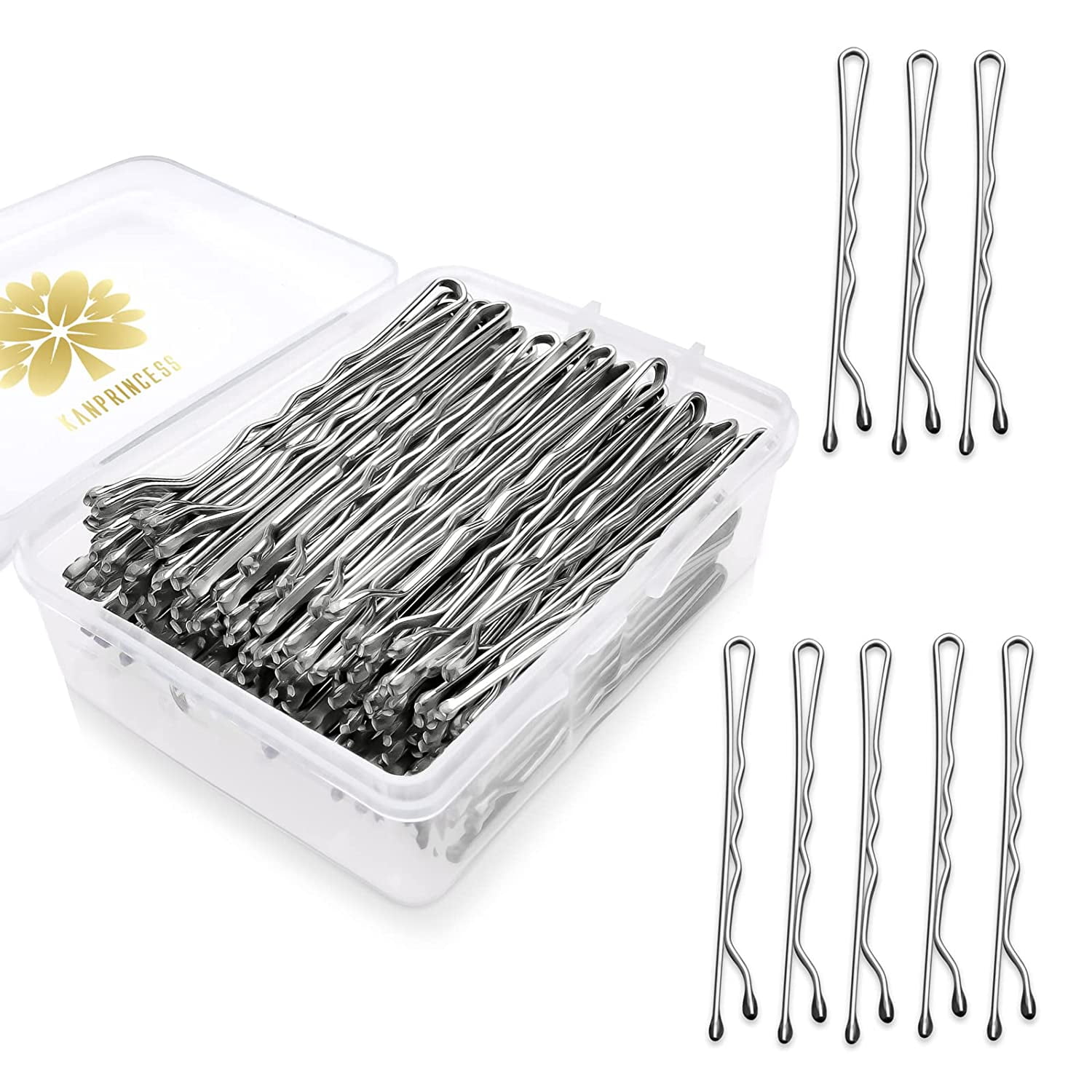 KANPRINCESS 100PCS 2.4Inches/6cm Hair Pins,Silver Bobby Pin, Hair Bobby ...