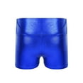 Iefiel Girls High Waist Metallic Dance Shorts Gymnastics Workout Activewear Bottoms Blue A 14