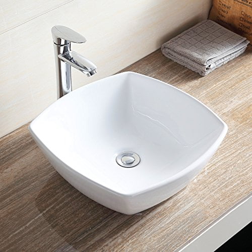 Mecor Bathroom Ceramic Vessel Vanity Sink Bowl White Porcelain Basin ...
