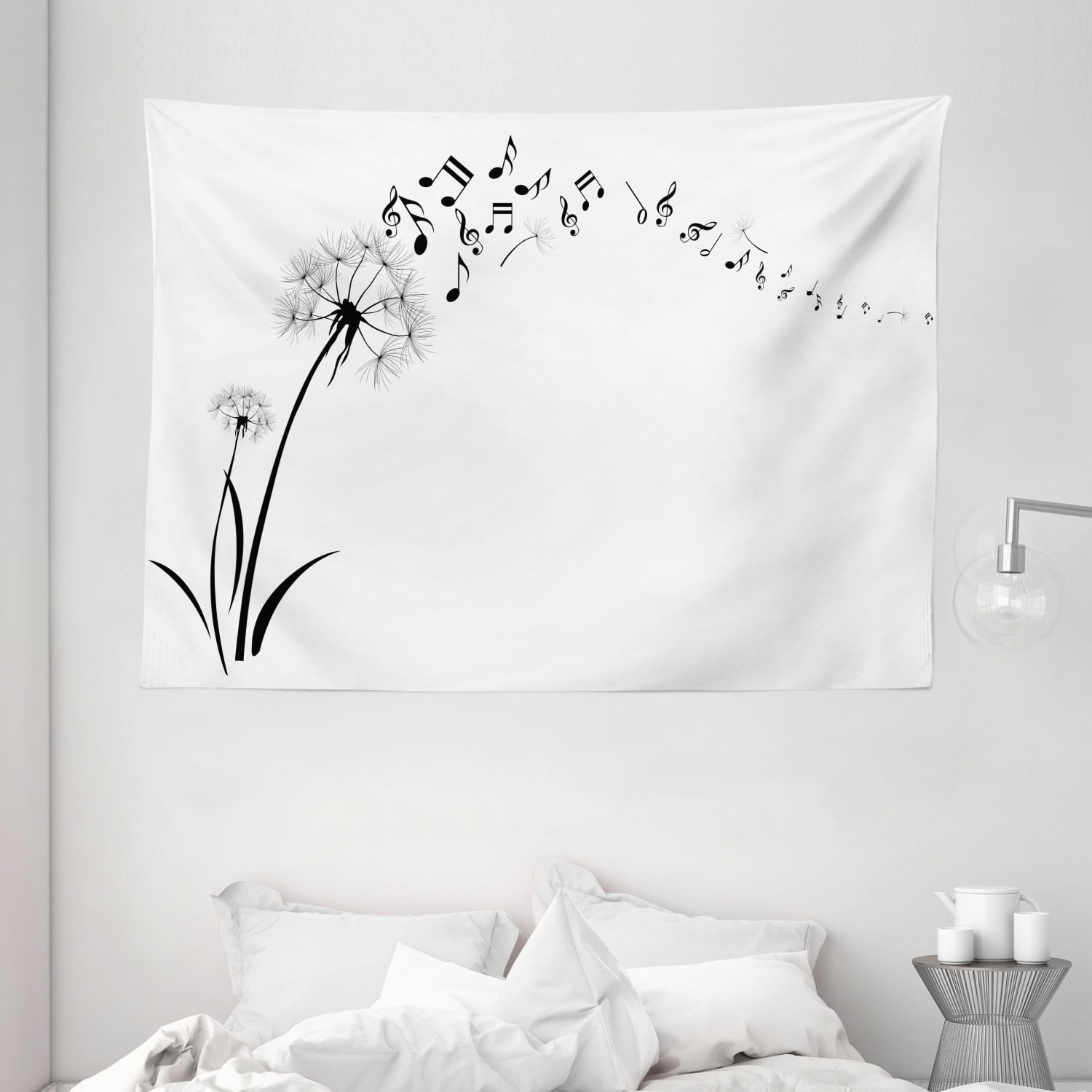 Music Tapestry, Flying Dandelions with Notes Music Summer Spring Meadow ...